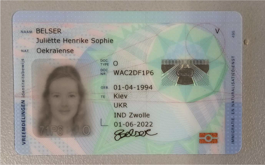 Vreemdelingen Identiteitsbewijs model 2014 IND Vreemdelingen Identiteitsbewijs model 2014 IND